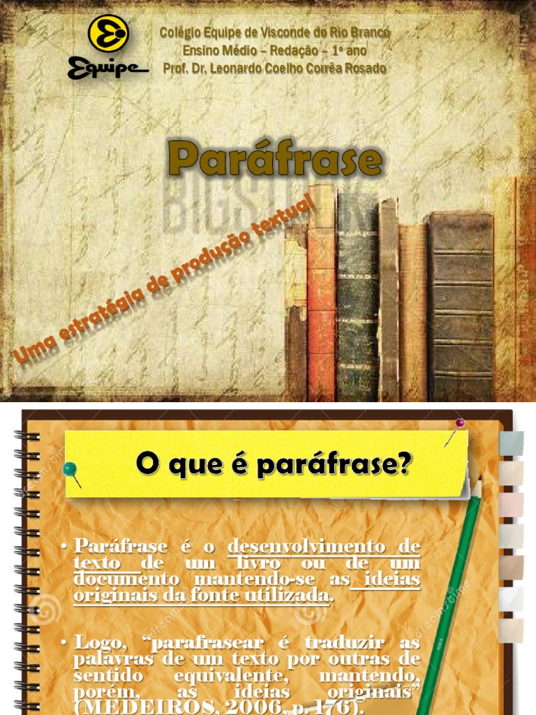 Entendendo a Paráfrase e sua Aplicação | PDF | Plágio | Palavra