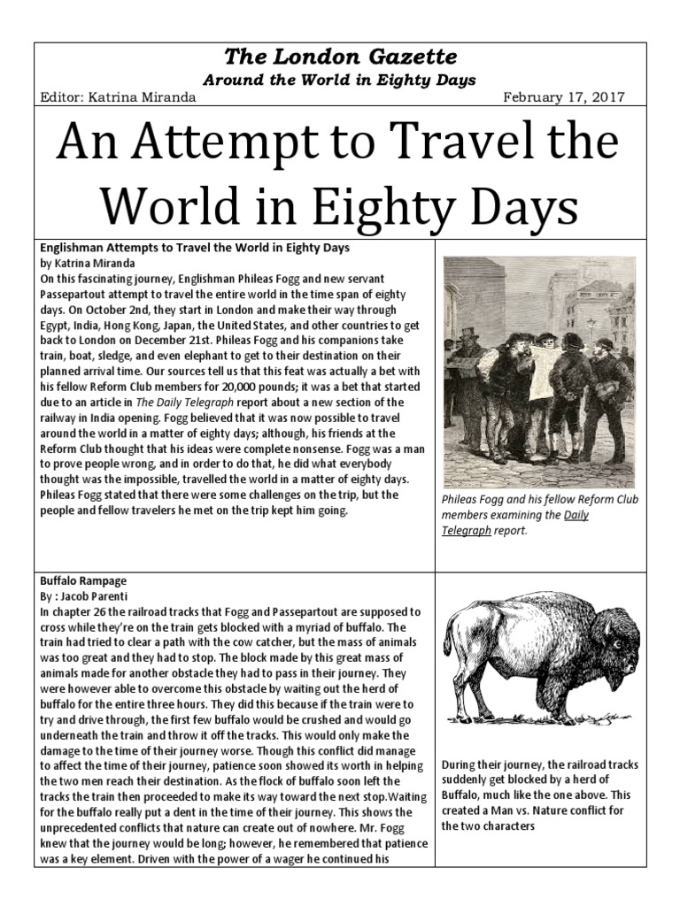 Around The World in Eighty Days Newspaper Project | PDF | Around The ...