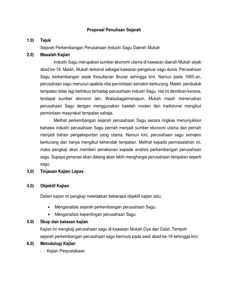 Proposal Penulisan Sejarah | PDF