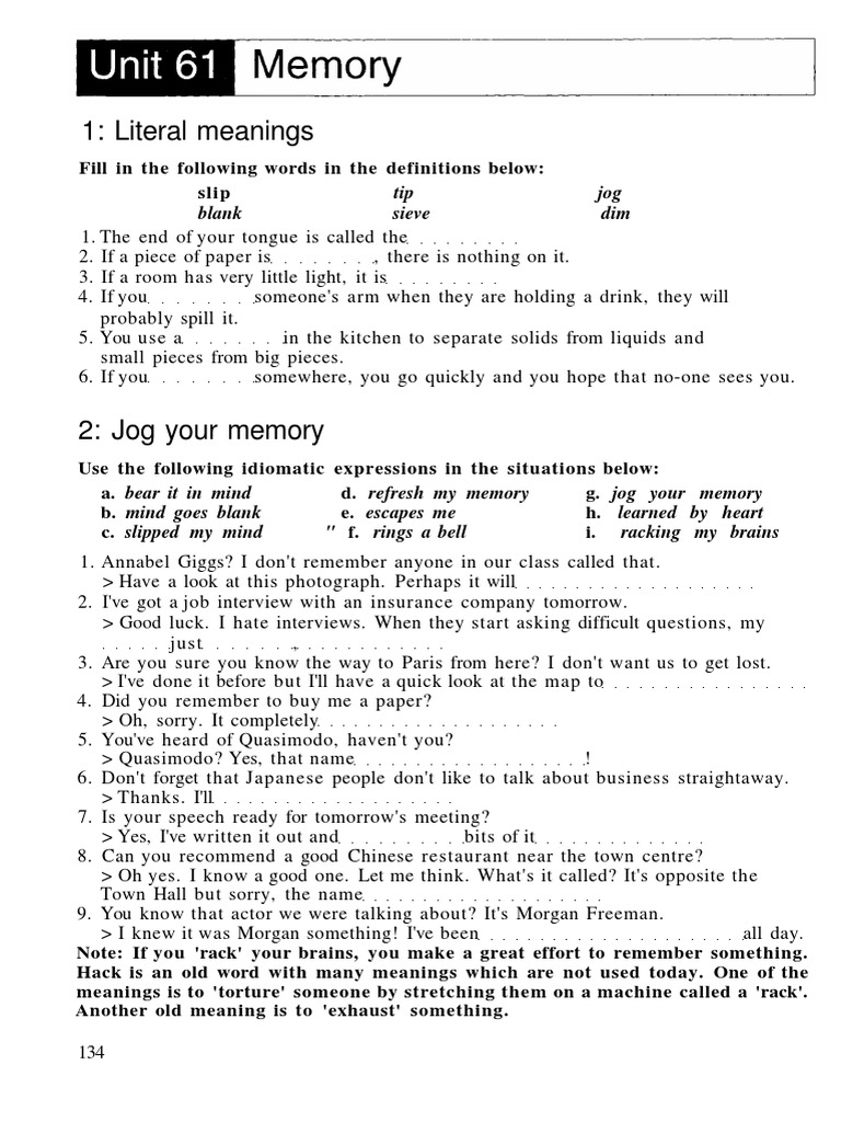 Memory Idioms Pdf