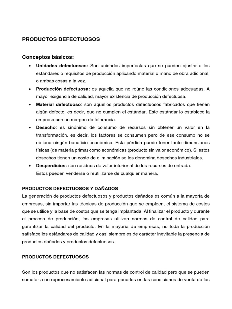Gestión de productos defectuosos y dañados | PDF | Residuos | Calidad ...