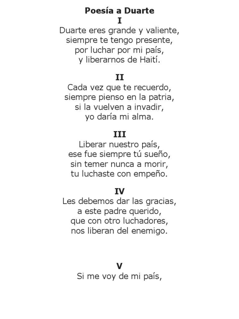 Poesía a Juan Pablo Duarte | PDF