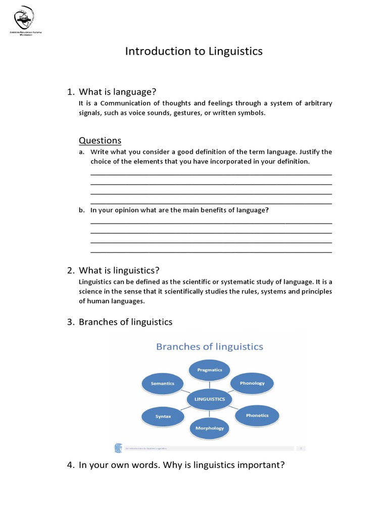 Introduction To Linguistics: 1. What Is Language? | PDF