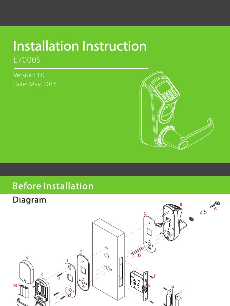 L7000S Installion InStruction | PDF | Door | Lock (Security Device)