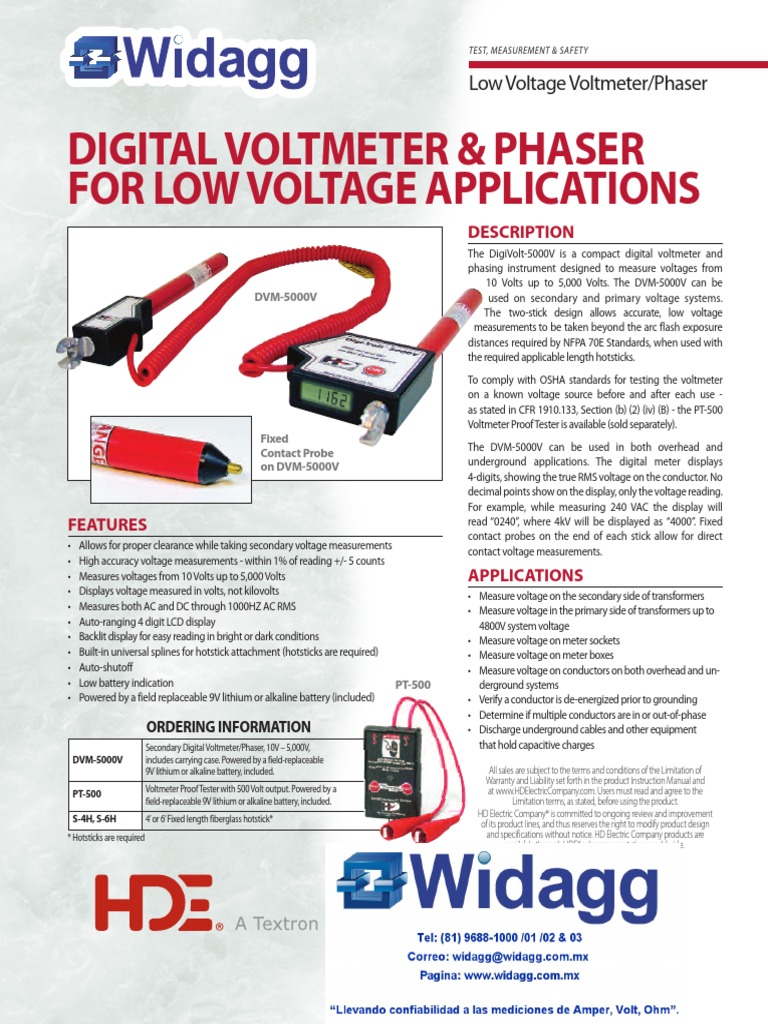 Voltímetro Digital DVM-5000V HD Electric | PDF | Voltage | Electricity