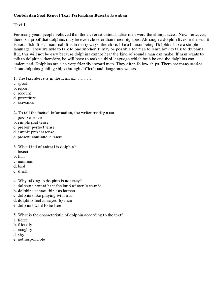 Contoh Dan Soal Report Text Terlengkap Beserta Jawaban | PDF | Pharmacy | Medical Prescription