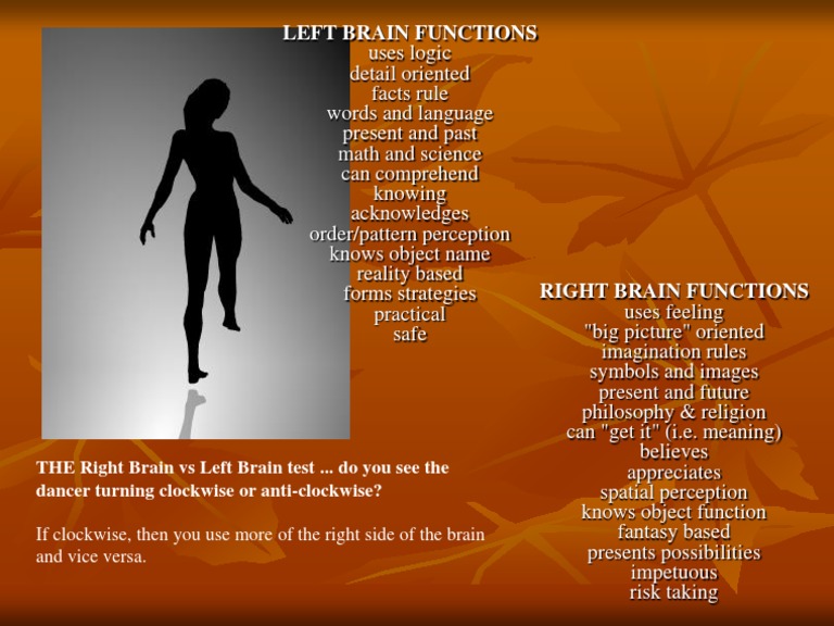 Left Brain Functions: THE Right Brain Vs Left Brain Test ... Do You See ...
