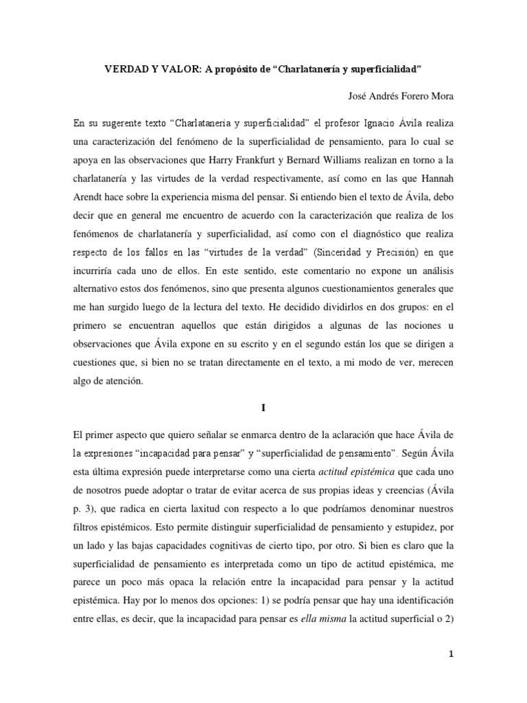 A Propósito de - Charlatanería y Superficialidad | PDF | Verdad ...