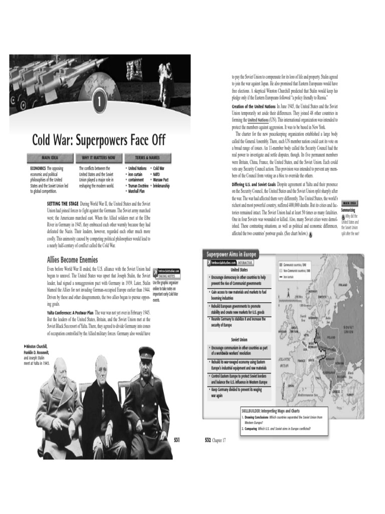 Cold War Superpowers Face Off | PDF | Iron Curtain | Cold War