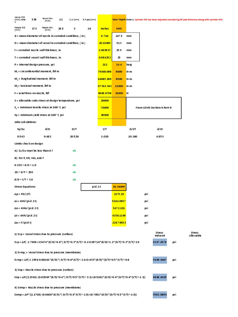 Tema Nozzle Load | PDF | Chemical Engineering | Civil Engineering