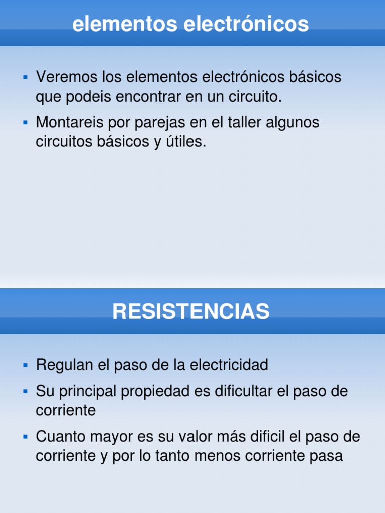 Elementos Electronicos PDF | PDF | Transistor | Electrónica
