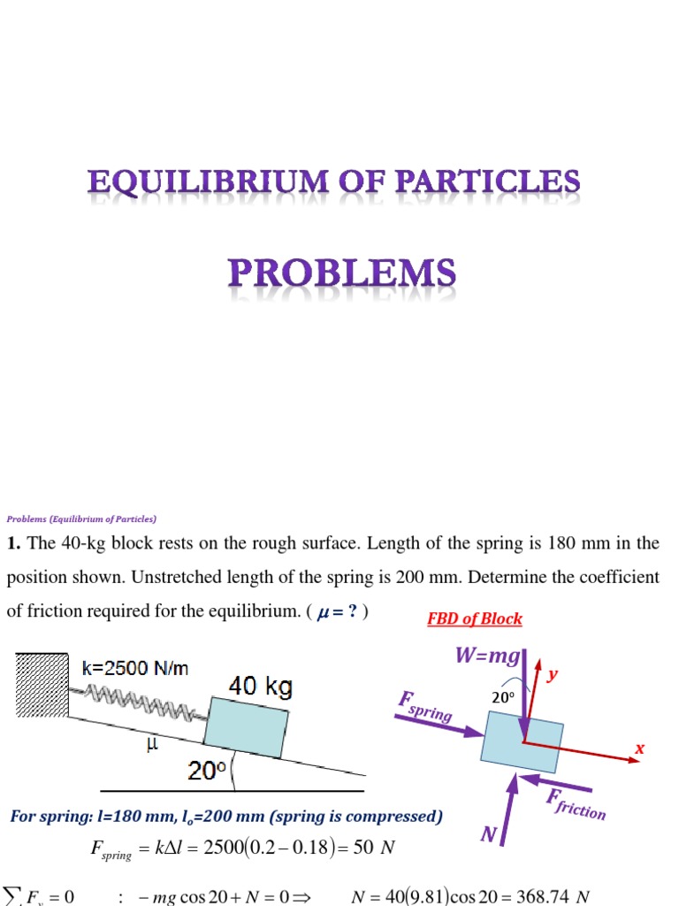 5P Equilibrium of Particles Problems | PDF | Friction | Force