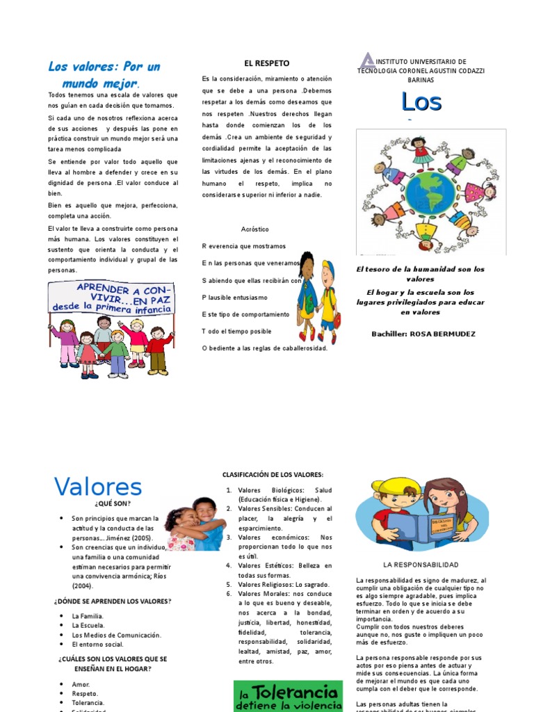 Triptico Los Valores | PDF | Tolerancia | Familia Triptico Los Valores | PDF | Tolerancia | Familia