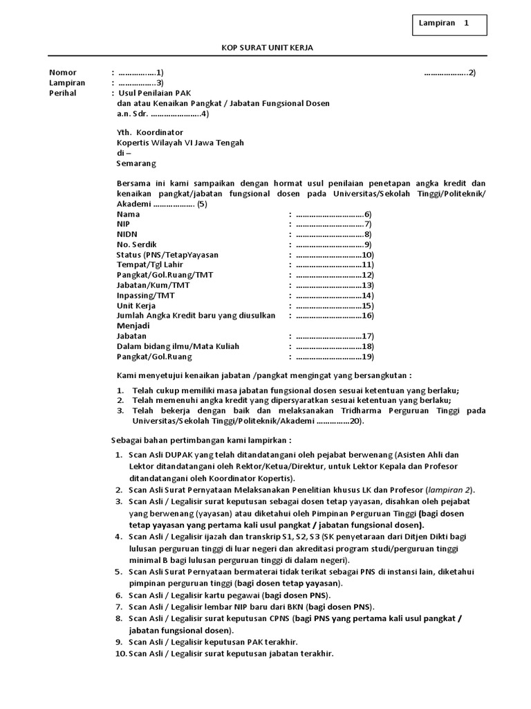 (Lampiran 1) Surat Pengantar Dari Rektor Ketua Direktur Perguruan ... (Lampiran 1) Surat Pengantar Dari Rektor Ketua Direktur Perguruan ...