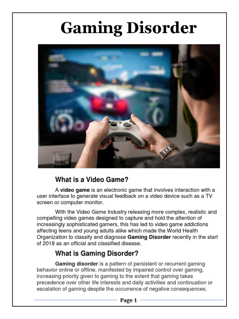 Gaming Disorder: What Is A Video Game? | PDF | Medical Specialties ...
