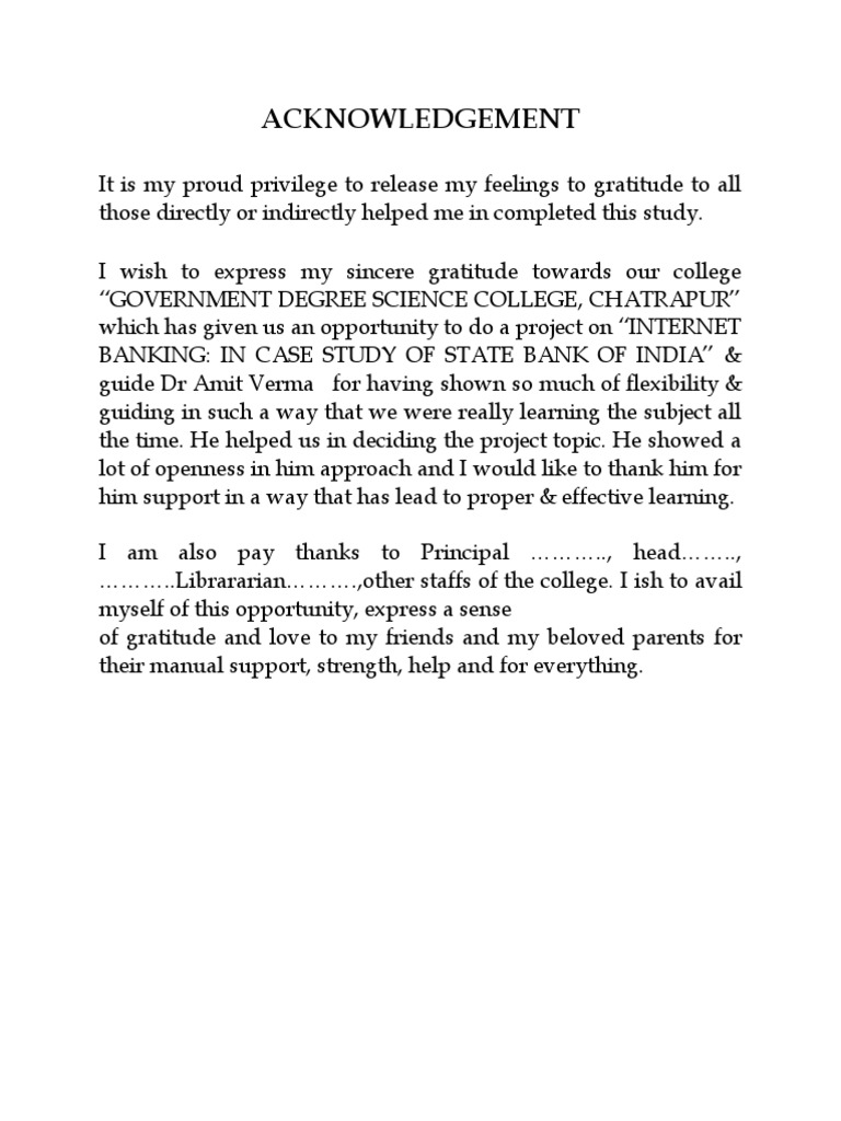 Acknowledgement | PDF | Career & Growth