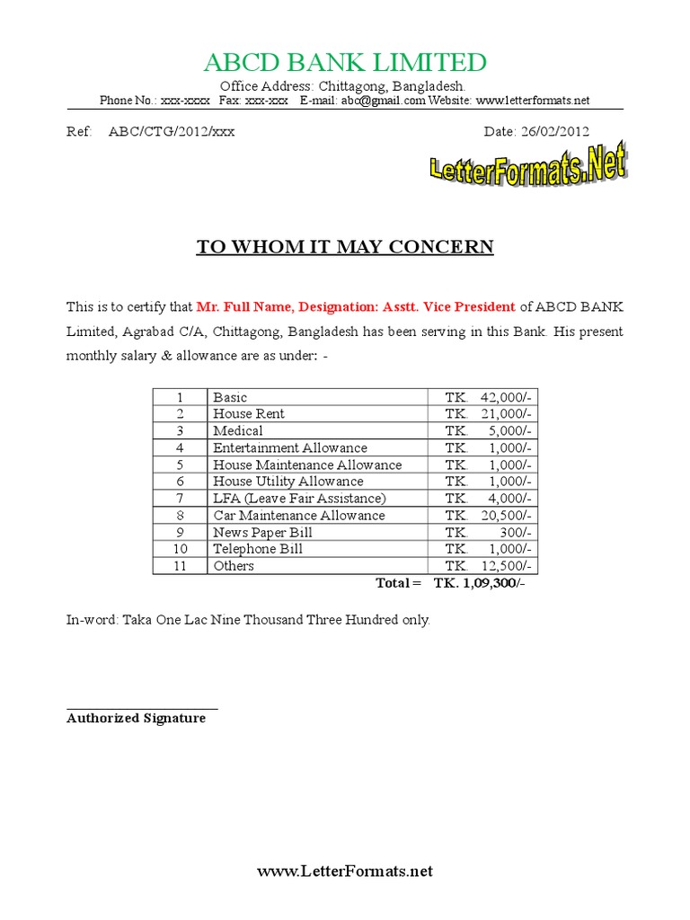 Salary Slip Salary Certificate Format in
