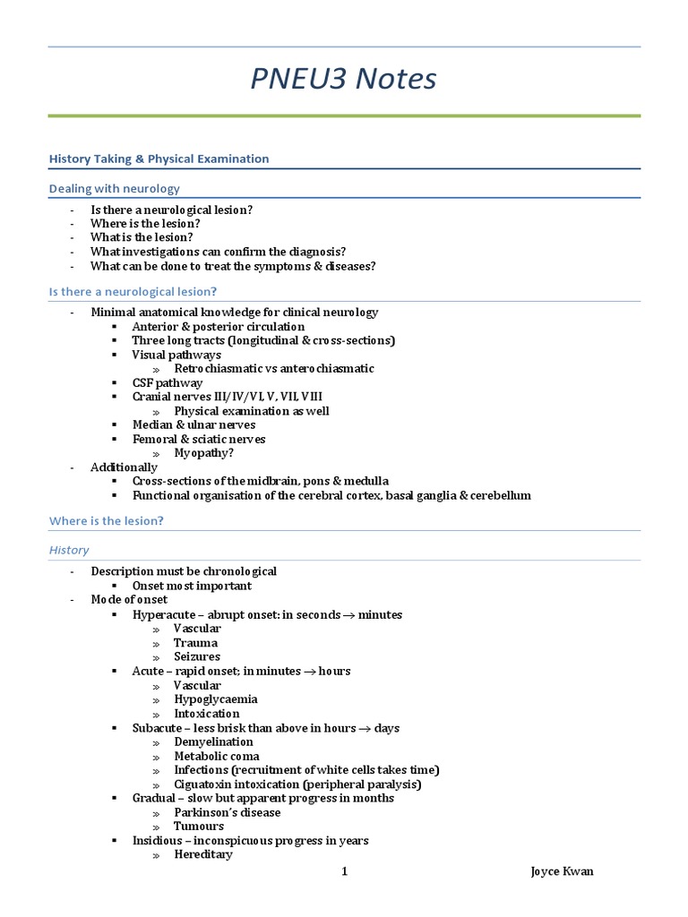 Neurology Notes | PDF | Headache | Cerebrospinal Fluid