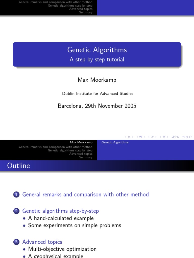 Genetic Algorithms A Step By Step Tutorial Pdf Genetic Algorithm 7143