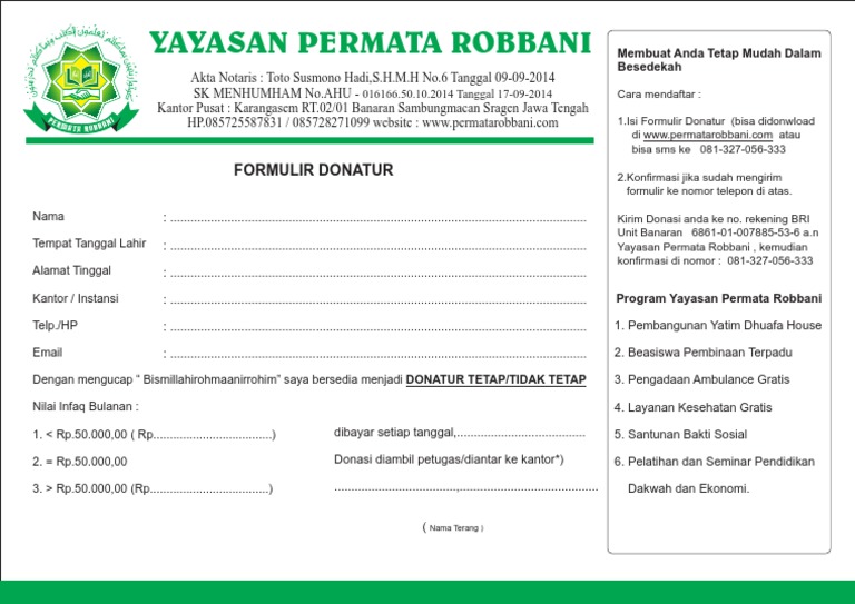 Form Donatur | PDF