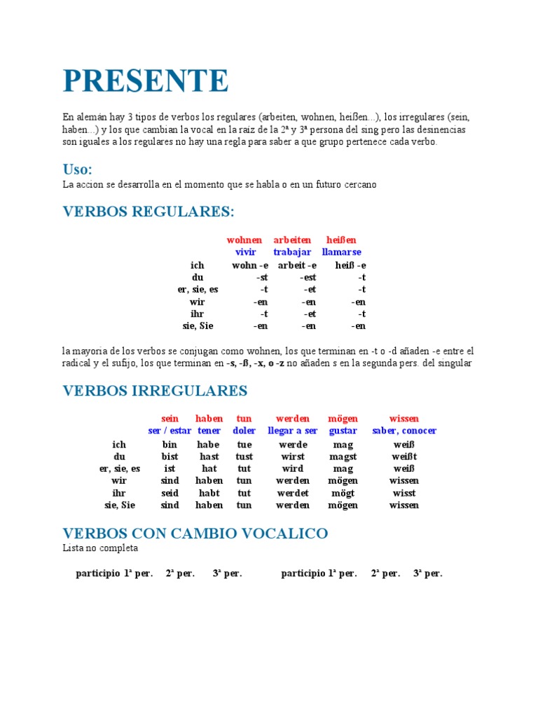 Algunos Verbos Reg-Irreg | PDF