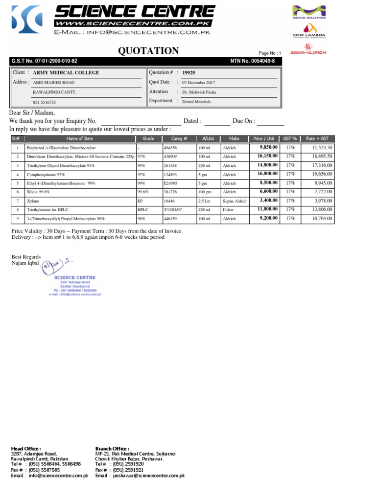 Quotation | PDF | Chemicals | Nature