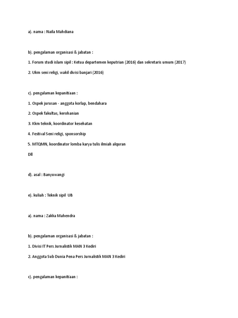 CV Singkat | PDF