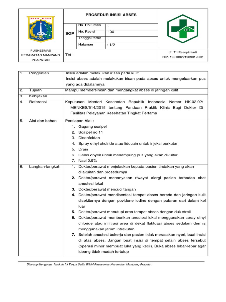 Prosedur Insisi Abses | PDF