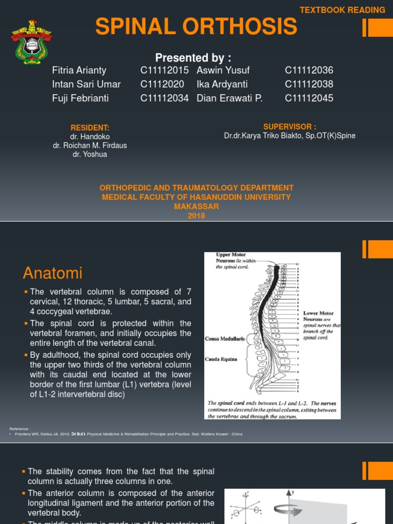 Spinal Orthosis | PDF | Vertebra | Vertebral Column