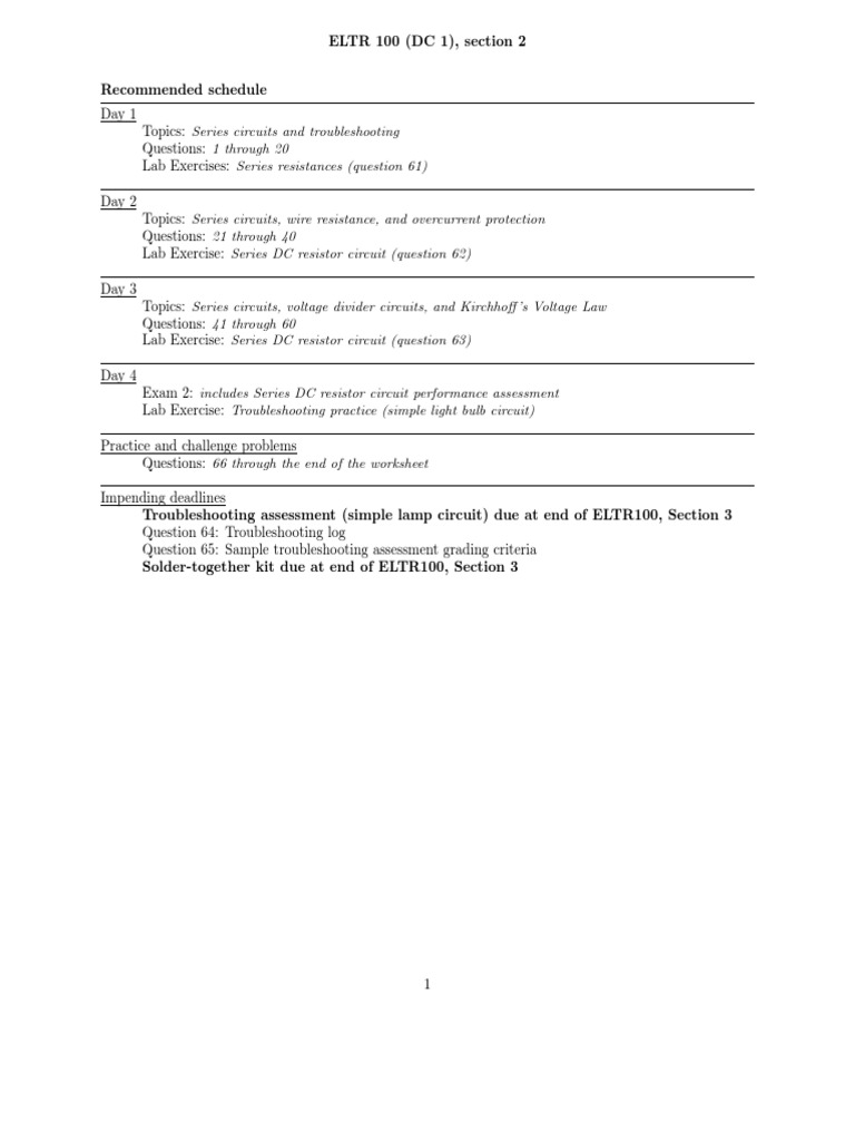 ELTR100 Sec2 | PDF | Series And Parallel Circuits | Voltage