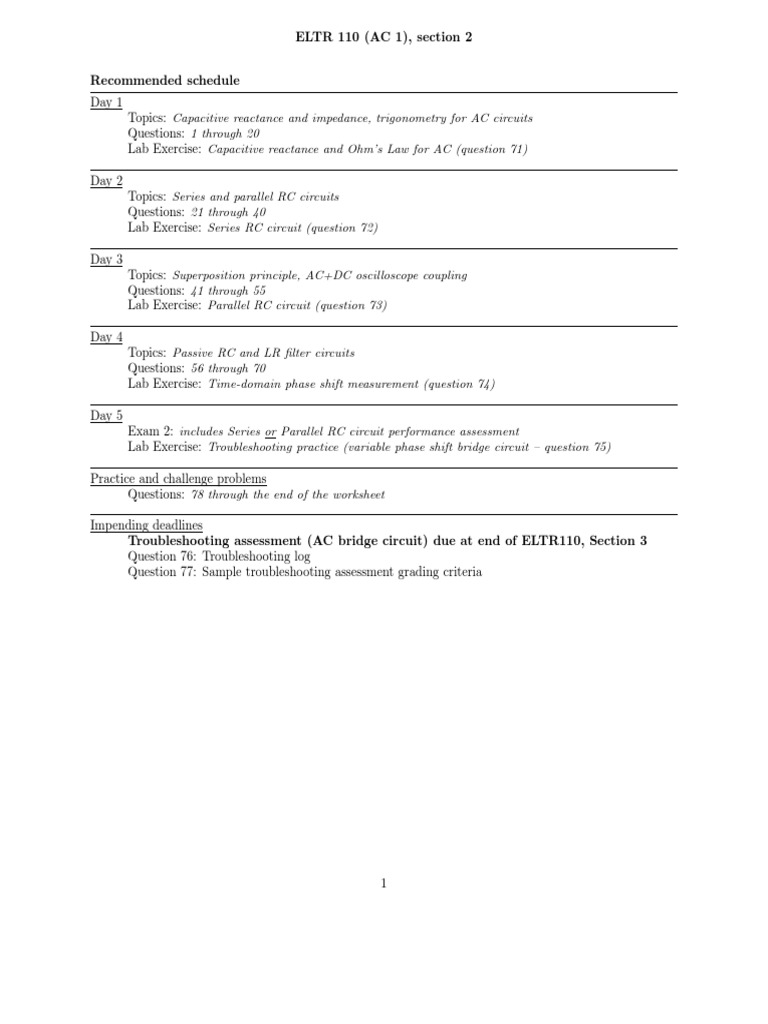 ELTR110 Sec2 PDF | PDF | Electrical Impedance | Series And Parallel ...