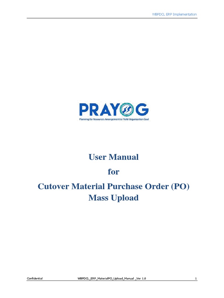 Material PO Mass Upload Manual | PDF