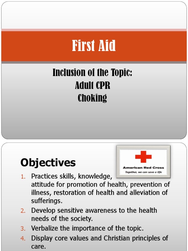 First Aid (CPR AND CHOKING) | PDF | Cardiopulmonary Resuscitation ...