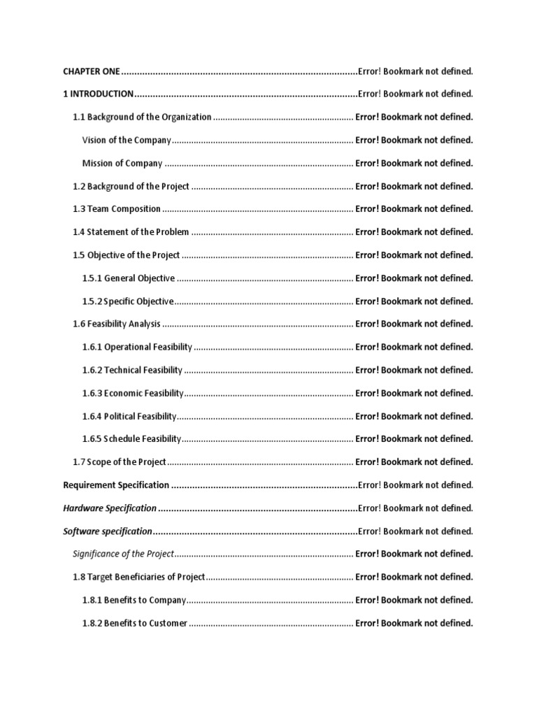 Chapter One1 | PDF | Use Case | Feasibility Study