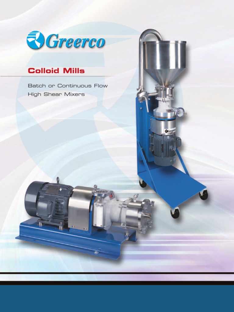 Colloid Mills Bulletin 4 | PDF | Emulsion | Colloid