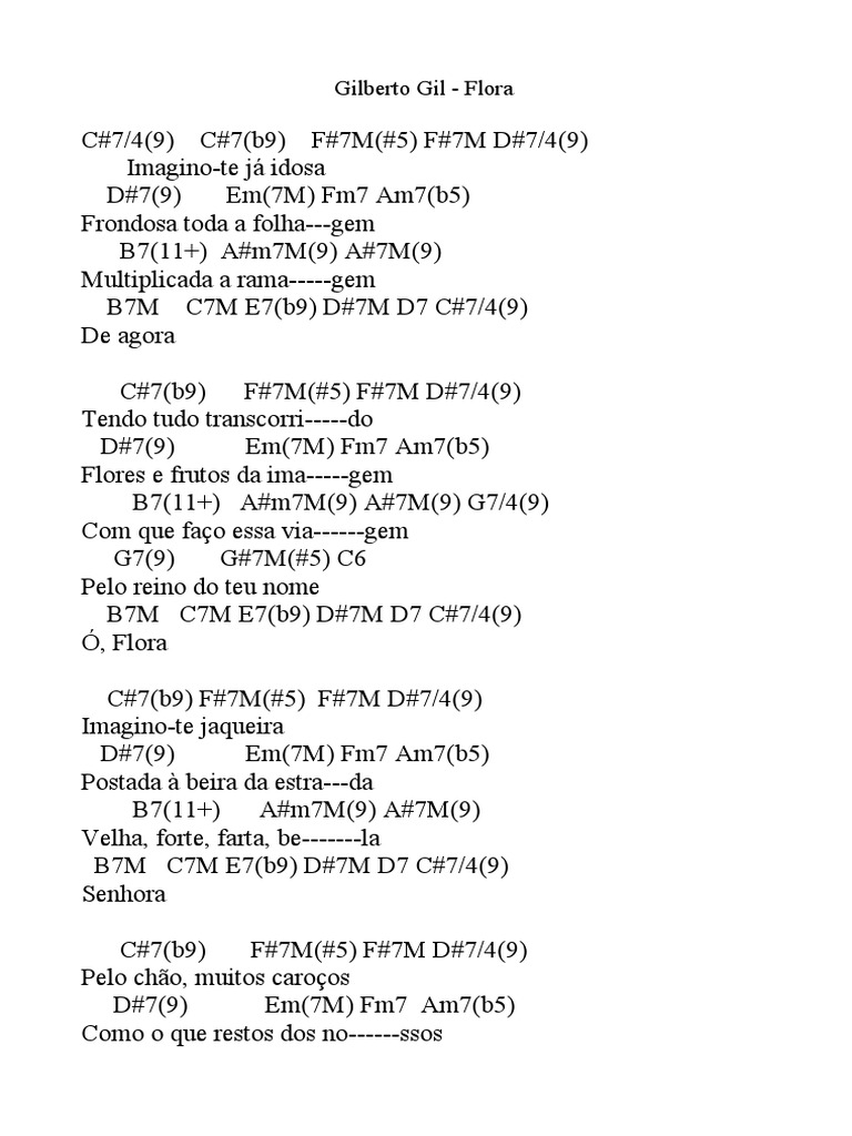 Gilberto Gil - Letra de Flora | PDF