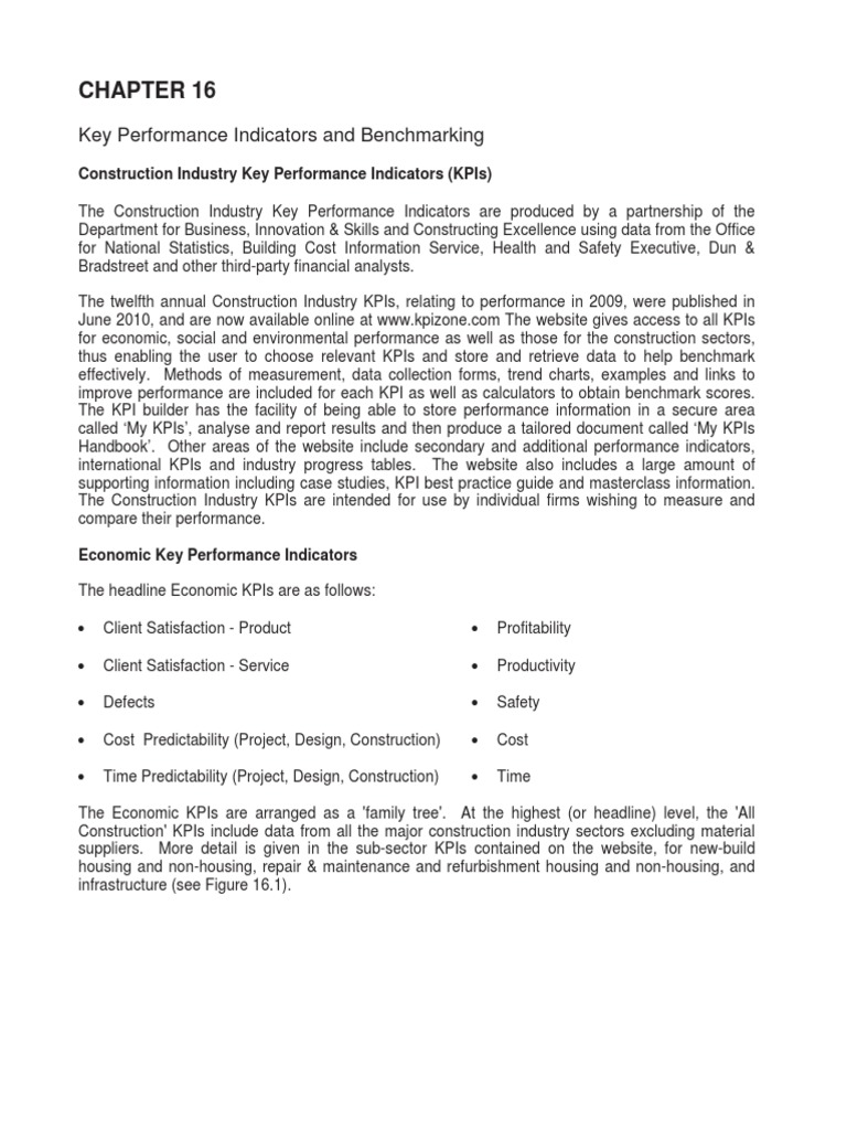 Measuring Construction Industry Performance: An Overview of Key ...