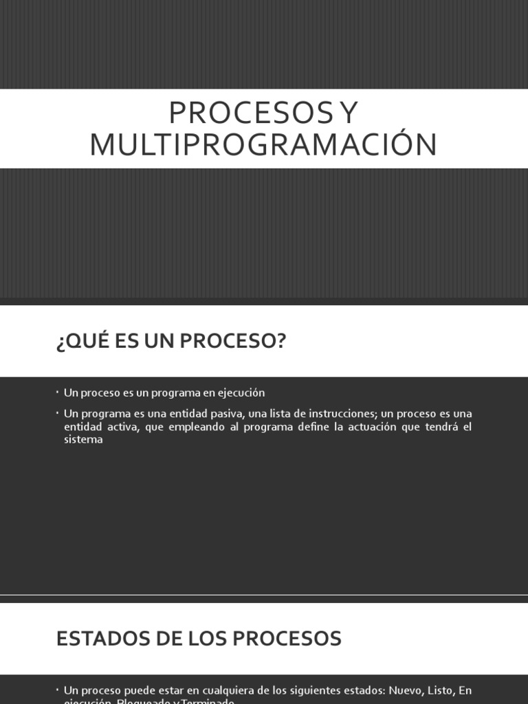 Procesos y Multiprogramación | Descargar gratis PDF | Proceso ...