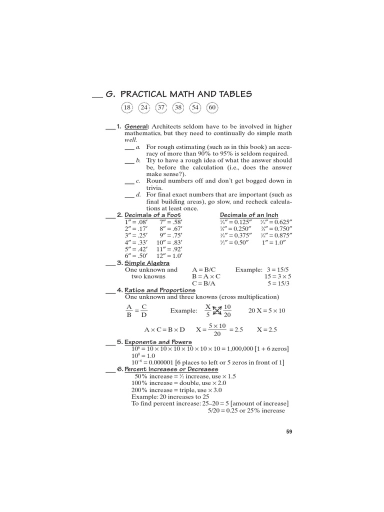 G. Practical Math and Tables: 1. General | PDF | Sine | Trigonometry