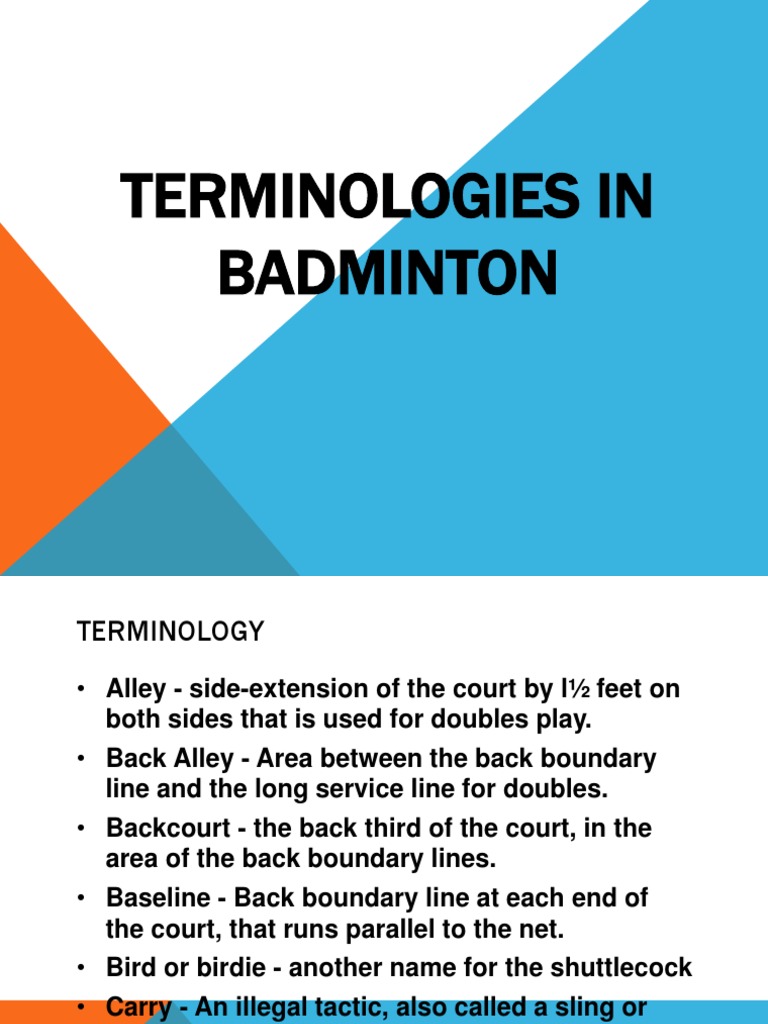 Badminton Terminology