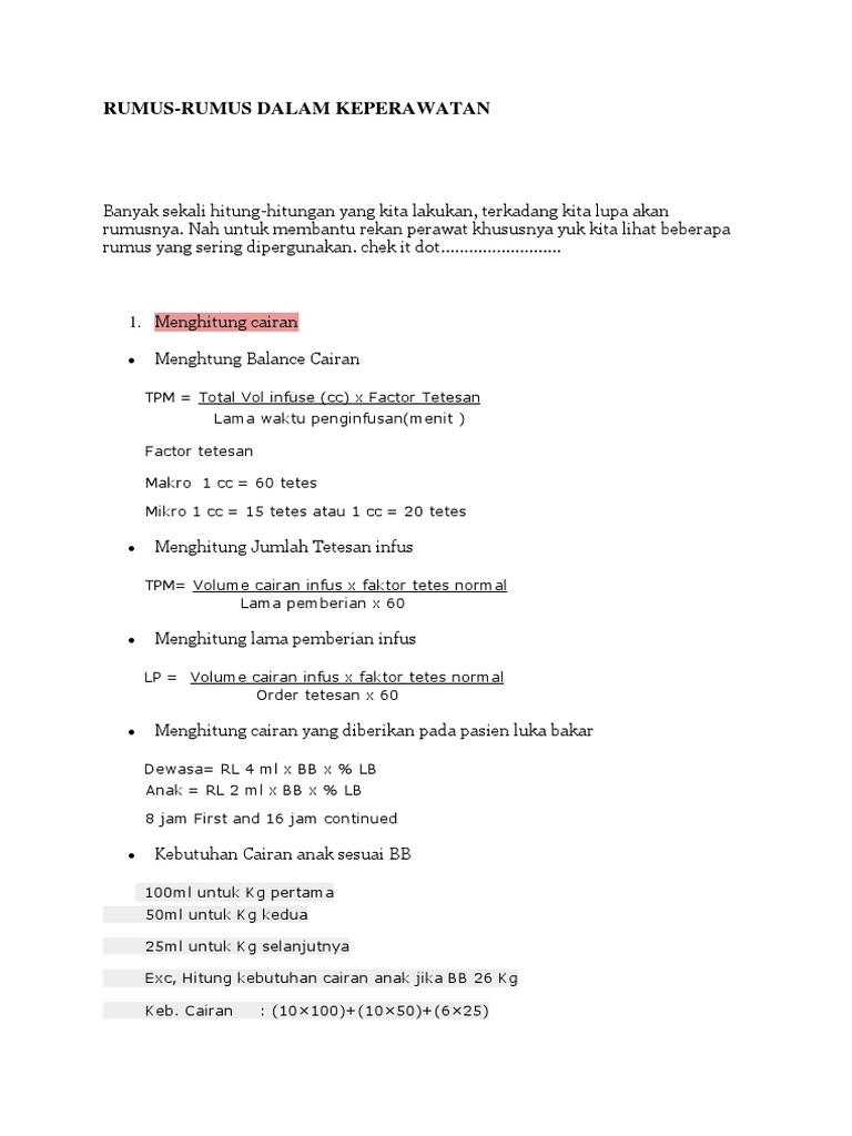 RUMUS Dosis Obat | PDF