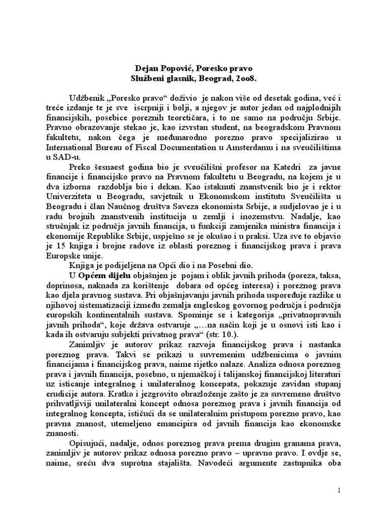 Prikaz Knjige Popovic Dejan | PDF