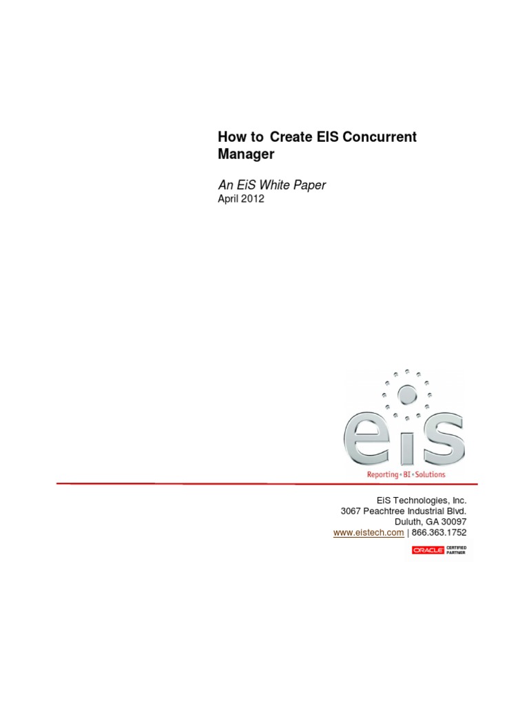 EiS EXpress Reporting Concurrent Manager - White Paper | PDF | Non ...