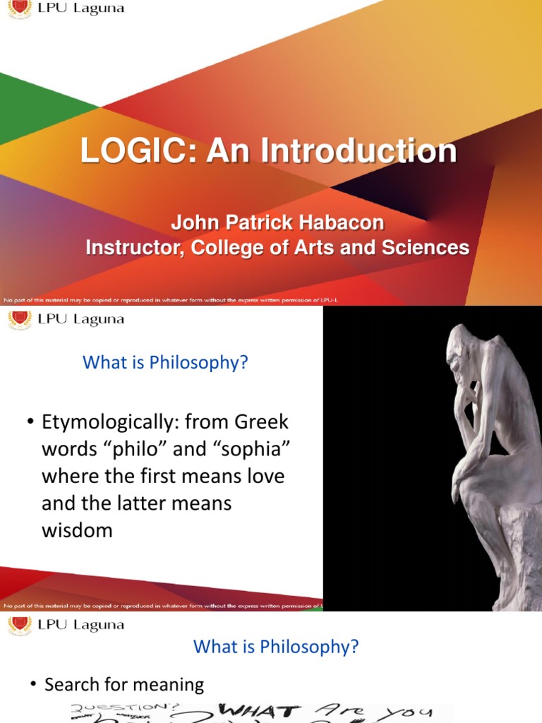 Intro To Philosophy and Logic 1 | PDF