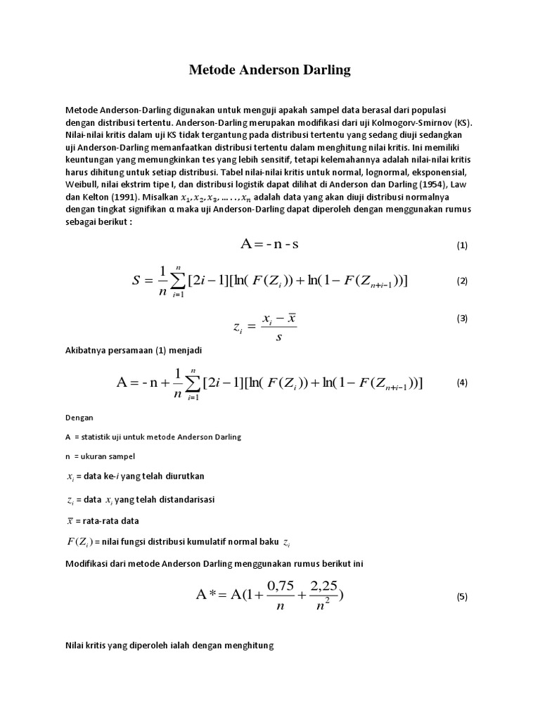 Metode Anderson Darling | PDF