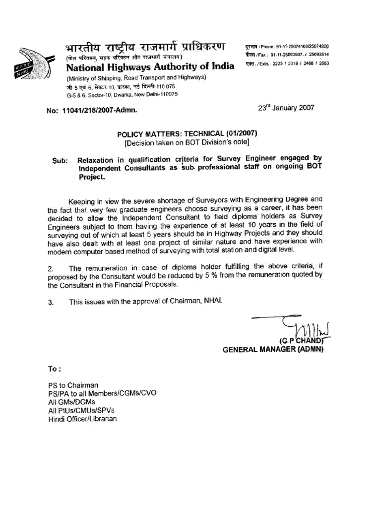 NHAI Circulars | PDF | Request For Proposal | Joint Venture