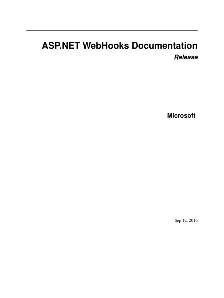 ASP Net Web Hooks | PDF | Microsoft Visual Studio | Hypertext Transfer Protocol