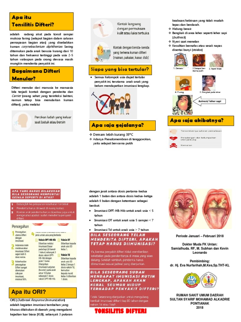 Leaflet Tonsilitis Difteri | PDF