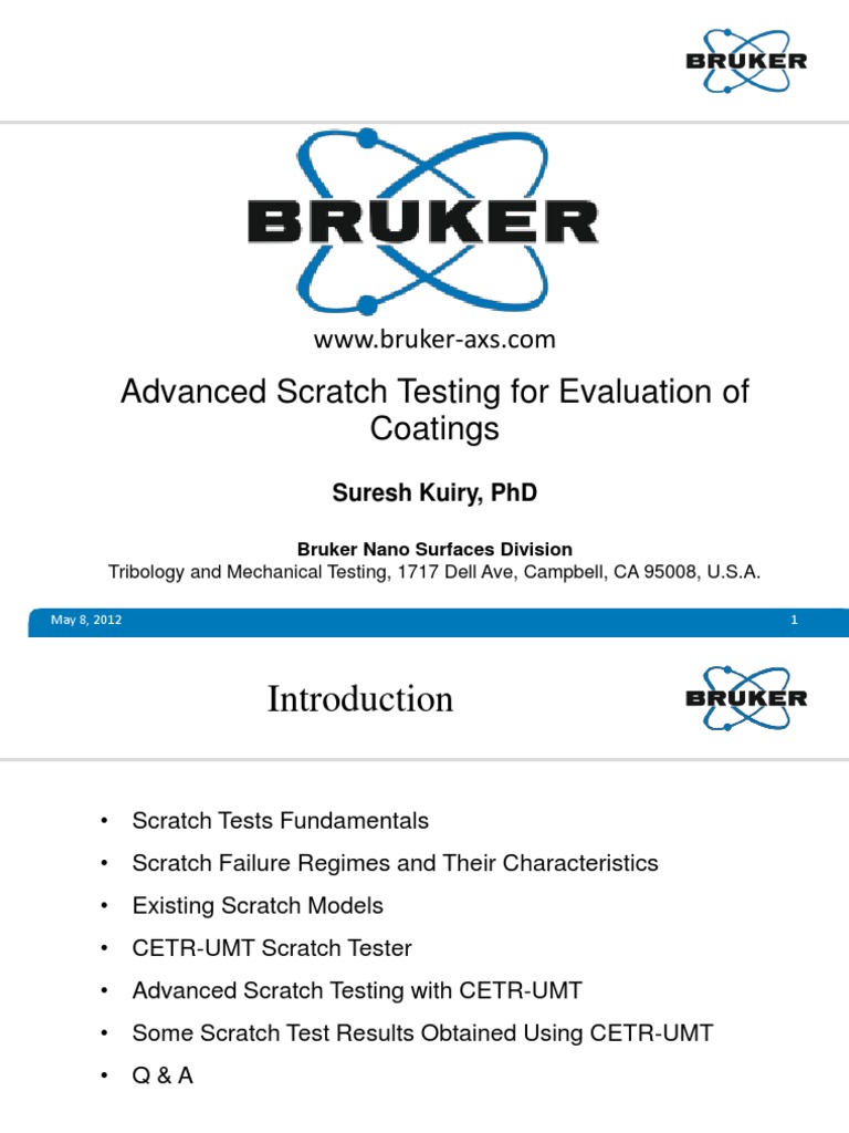 Advanced Scratch Testing For Evaluation of Coatings Slides PDF | PDF ...