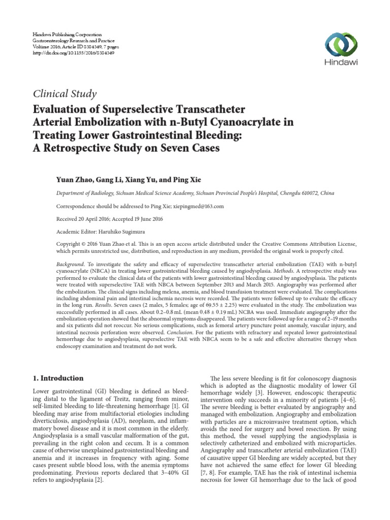 Clinical Study | PDF | Angiology | Gastroenterology